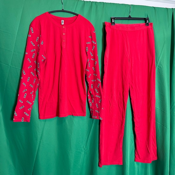 Moschino | Other | Moschino Red 2pc Logo Pajama Set Top Bottoms | Poshmark